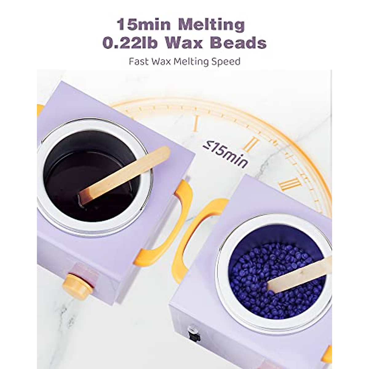 Wax Pot Warmer Professional - At Home Waxing Kit For All Hair Types - Eyebrow, Facial, Bikini etc. (Purple Single Pot)