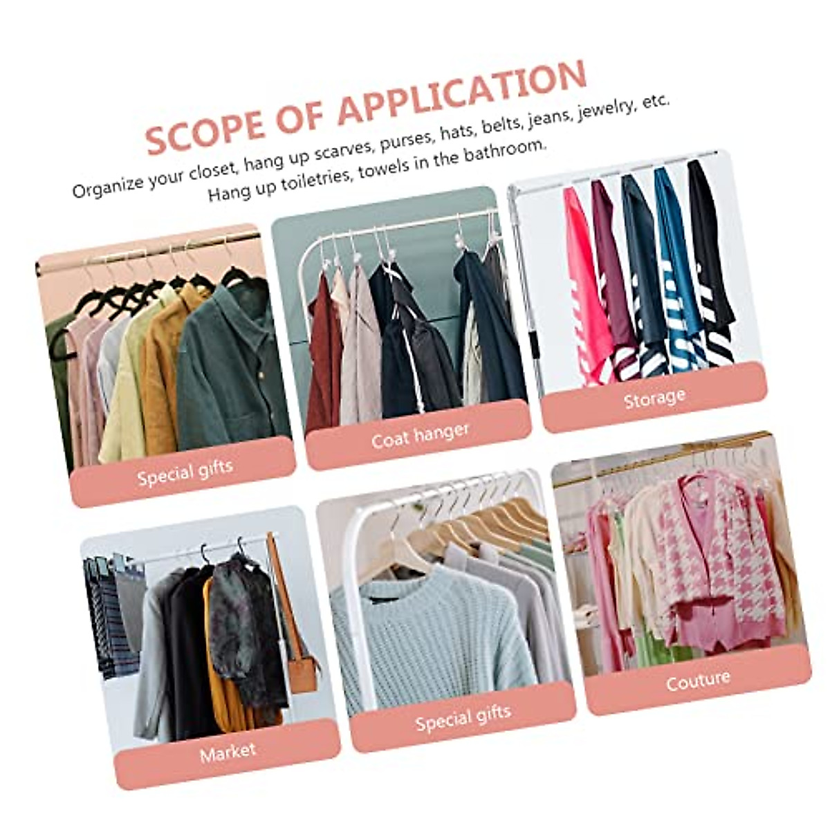 NOLITOY 40pcs No Towel Clothes Type Bags Sundries Free Headband Cups S-Shaped Hanging Jewelry S Organizer Hanger Shirt Anti-Drop Office for Plastic Hooks Metal Kitchen Punching Heavy Duty