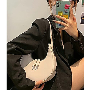 PU Leather Shoulder Bag for Women Girls Hobo Tote Handbag Top Handle Bag Purse Trendy Shiny Pinky Color Solid Lightweight