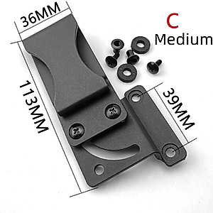 2 Sets Nylon Pocket Clip with Screws Fits for Kydex Sheath Knife Case, Universal Deep Carry Back Clip DIY Accessory(Brown,Medium)