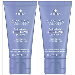 Alterna Haircare Caviar Anti-Aging Restructuring Bond Repair Shampoo and Conditioner, 1.35 Fl Oz (Pack of 2)