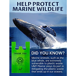 [500 per box] | Recyclable Compostable Reusable Biodegradable Plastic T-Shirt Bags | Grocery Shopping Bags | Green Eco Plastic Bags (500 per box) | T-Shirt Carryout Bags 500 count Restaurant Quality, Durable, Reusable and Econ Friendly | Measures 11. 5" X