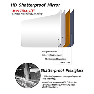 Full Length Wall Mirror Tiles,Glassless Mirror for Kids,Acrylic Extra Thick 1/8",40"x10" 4Pcs 10"x10",Shatterproof Frameless Mirror Wall Stickers.Apply Bedroom,Living Room,Door