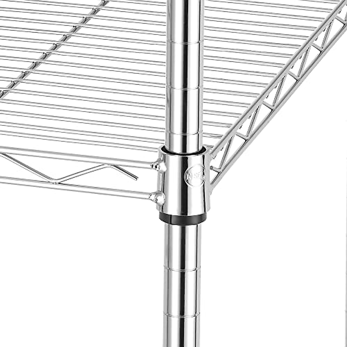 Finnhomy Heavy Duty 5 Tier Wire Shelving Unit, 18x18x59-inches 5 Shelves Storage Rack, Metal Shelving with Thicken Steel Tube, NSF Certified, Chrome