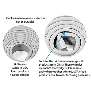 Kidkusion Table Cushion | Made in USA | 20 Feet + 8 Corners | Taupe | Baby Proof Furniture Edge and Corner Guards