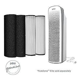 Pure Enrichment Genuine 2-in-1 True HEPA Replacement Filter for the PureZone Elite 4-in-1 Air Purifier - 2 Pack (PEAIRTWR)