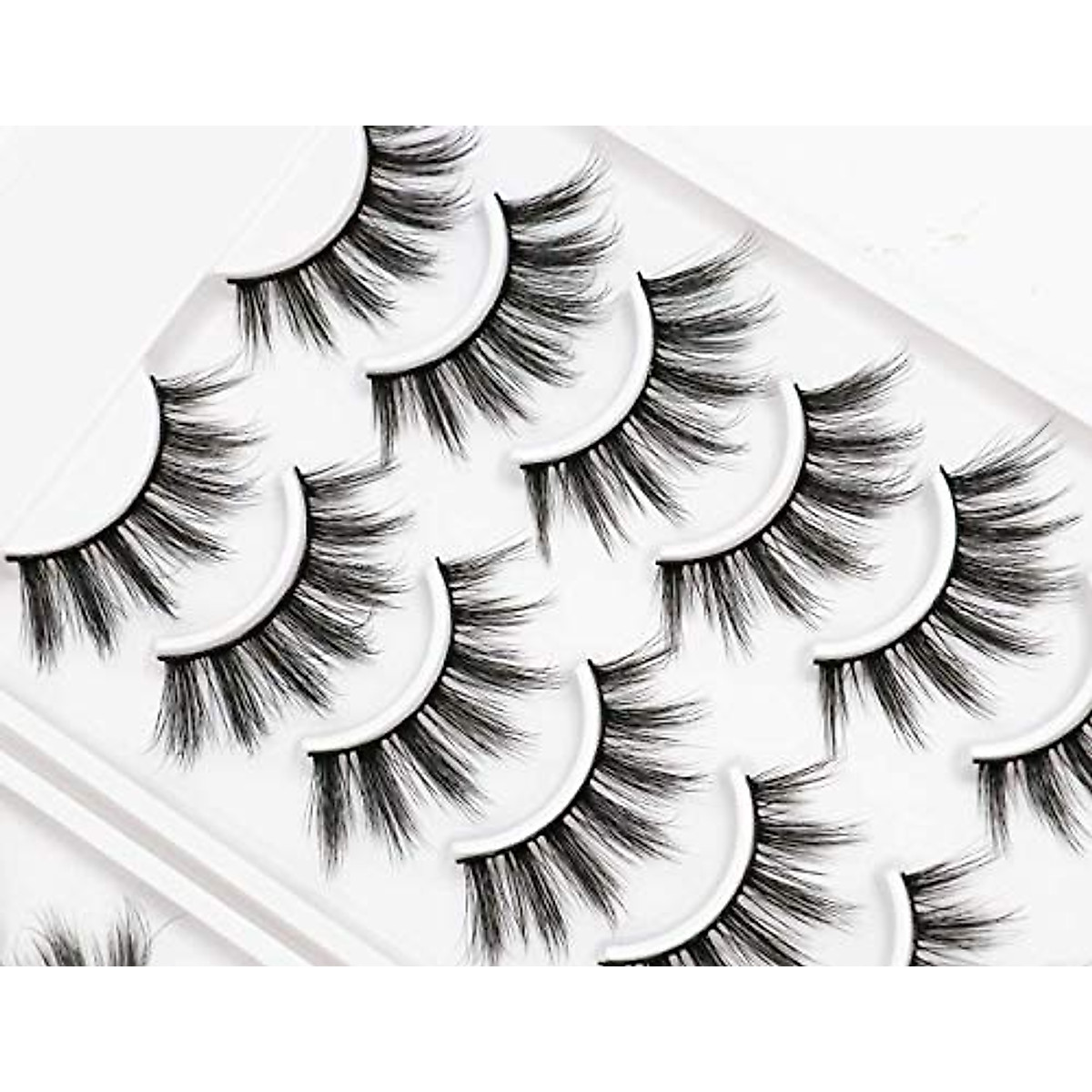 PURELEOR 3D Faux Mink Eyelashes Manga Eyelash 10 Pairs Natural & Dramatic False Lashes Volume Eye Lash Packs