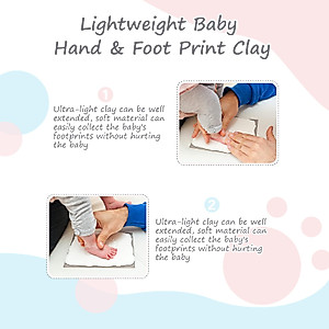 Baby Handprint and Footprint Keepsake Kit, Newborn Prints Photo Frame for Boys Girls, New Mom Babies Shower Gifts Set, Infant Picture Frames Registry, Nursery Memory Art Decor Kits