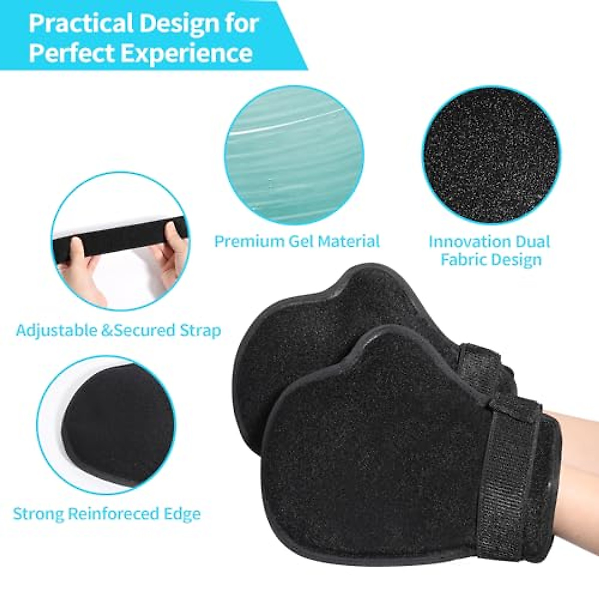 PRFCTLIFE Hand Ice Pack Gloves for Arthritis, Ice Pack for Hand and Wrist, 2 Pack Ice Gloves for Arthritis Hands, Chemotherapy, Neuropathy, Hand and Finger Pain. Black