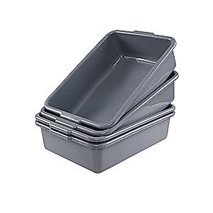 Ortodayes 13 Liter Commercial Bus Tubs, Plastic Tote Box Tubs Set of 4