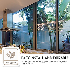 KESPEN Window Privacy Film One Way Daytime Privacy Static Cling Sun Blocking Anti UV Reflective Window Tint for Home and Office, Silver, 17.5 Inch X 6.5 Feet