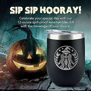 Halloween Starbucks 12oz Halloween Coffee Mug - Stainless Steel Insulated Tumbler with Lid - Halloween Cups for Hot & Cold Drinks - Halloween-themed Mug, Halloween Mug