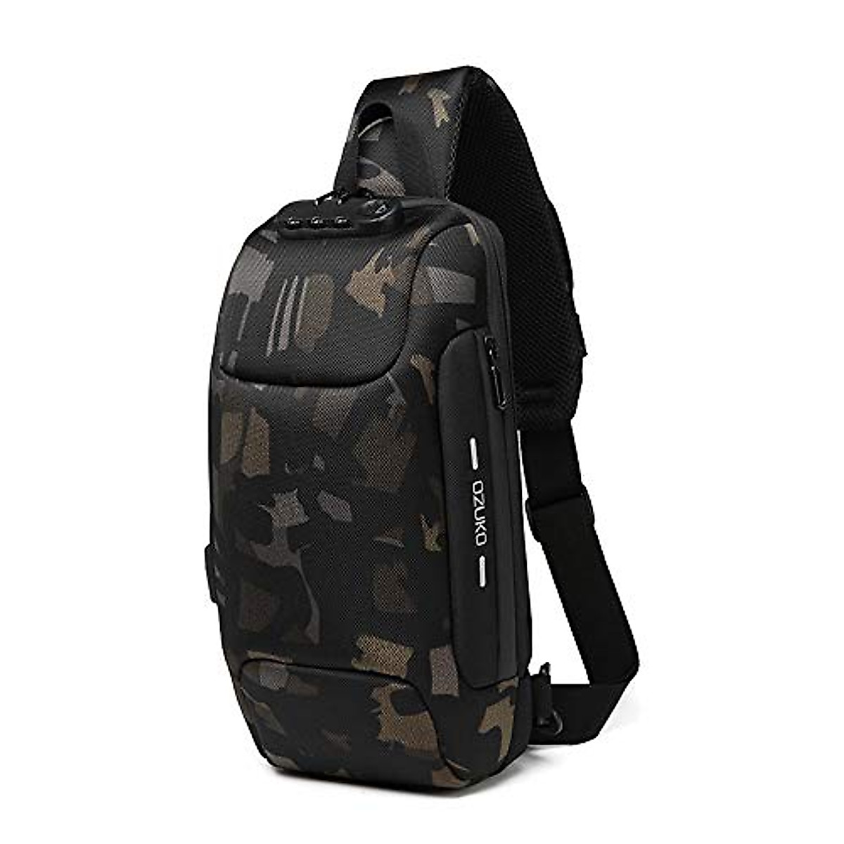 OZUKO Anti Theft Sling Bag Men Crossbody Shoulder Backpack Waterproof Chest Bag  Travel Casual Daypack with USB Charging Port(Camouflage)