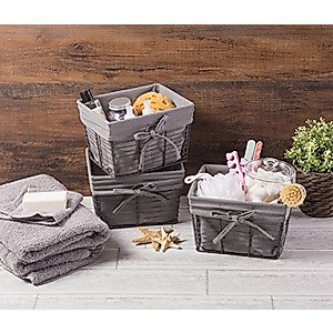 DII Farmhouse Chicken Wire Storage Baskets with Liner, Medium, Vintage Grey, 11x7.88x7", 2 Piece