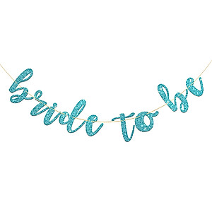 Talorine Bride to Be Banner for Bridal Shower, Engaged, Marry Party, Wedding, Hen Night Party Decorations (Blue Glitter)