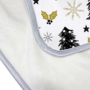 DreamBay Throw Blanket for Couch Sofa Bed Christmas Tree Holly Snow Lightweight Blankets for Home Office Camping Travel Cozy Blanket 50x60 inches Washable