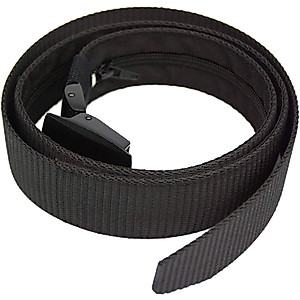 Money Belts for Travel for Men, Nylon Military Tactical Mens with Zinc Alloy Buckle, Security Money Belt with Hidden Money Pocket - Black