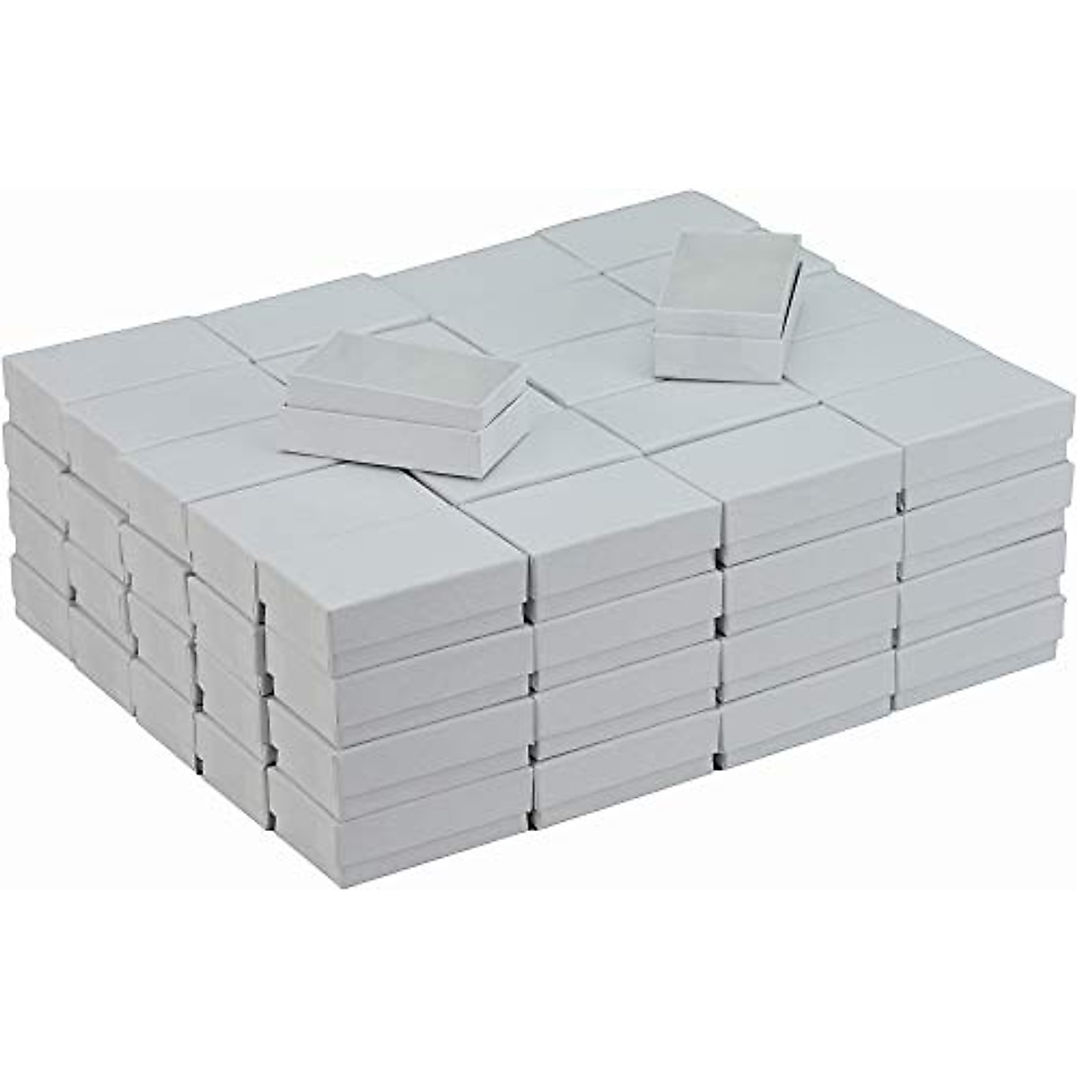 JPB White Swirl Cotton Filled Jewelry Box #21 (Case of 100) 2.5 inches x 1.5 inches