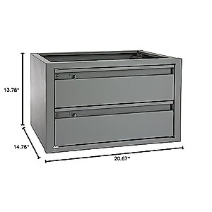 Kargo Master 40070 Grey 20" W x 12" H x 13.5" D Steel 2 Drawer Cabinet