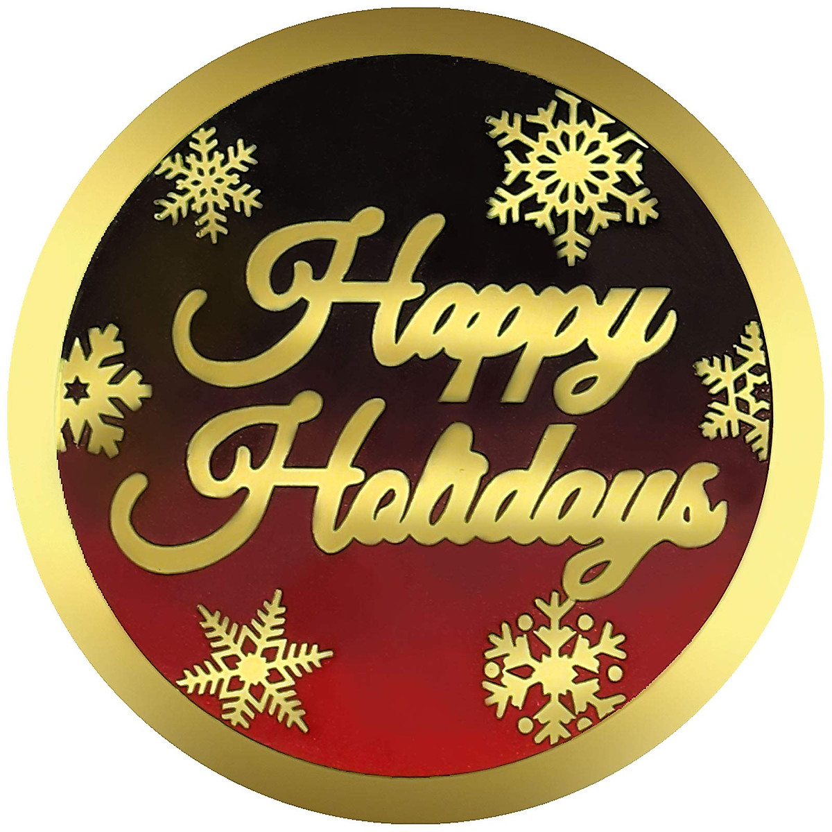 240 Pieces Christmas Happy Holidays Stickers Gold Foil Stamping Sticker 2 Inch Large Round Holiday Stickers Christmas Stickers for Christmas Holiday Cards Envelopes Boxes, Happy New Year Stickers