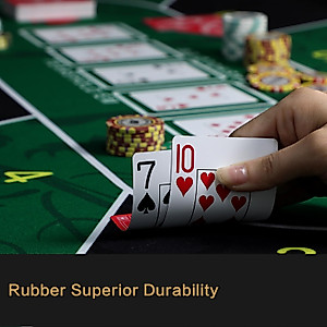71 x 36Inch Texas Hold'Em Poker Mat Portable Rubber Poker Table Top Water Waterproof, Noise Reduction Suitable For Any Tabletop Game Premium Carry Bag Is Provided For Playing Everywhere(Green)