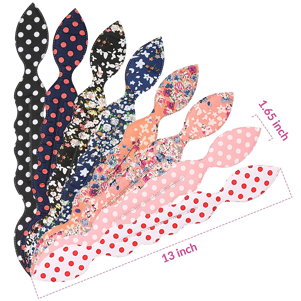 XieNie Hair Bun Makers 8PCS, French Twist Donut Maker Magic Fabric and Foam Sponge Hair Styling Tools for Women Girls, 4 Dotted+4 Floral, Accessories for Everyday Wear and Occasions