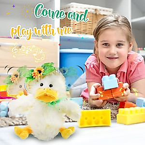 Houwsbaby Singing Teddy Bear Cowboy Stuffed Animal Gift for Kids Boys Girls Electronic Interactive Toy with Plush Pal Friend Blue Bird on Shoulder Easter Valentine's Day Christmas Birthday 12''