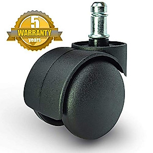 zitriom Premium Office Chair Caster Wheel Universal Standard Size 11mm Stem Diameter X 22mm Stem Length (7/16" X 7/8") Pack of 5