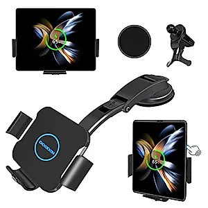 DOODBI Wireless Car Charger Mount for Samsung Galaxy Z fold 4/3/2,[Dual Coils] Auto-Clamping Air Vent Dashboard Car Phone Holder for Galaxy Z Fold 4 Car Mount