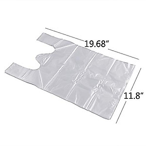 Lesbin Clear Plastic Handle T-shirt Shopping Bags, 400 Counts Reusable Carryout Bags
