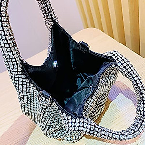 Denhuaki Handle Full Rhinestone Evening Clutch Bag for Women Shinny Bling crystal shoulder bag Purse Handbag Party Wedding Crossbody Bag