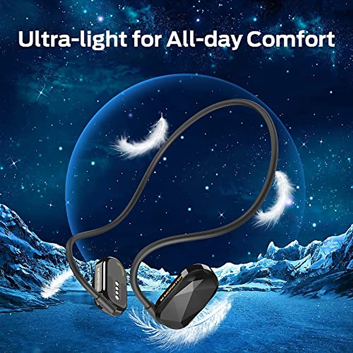 Monster Aria Free Open Ear Headphones, Air Conduction Headphone Wireless Bluetooth, Lightweight Earphones with ENC Clear Talk, 8H Playtime, Sport Earphone for Running, Cycling, Driving, Hiking