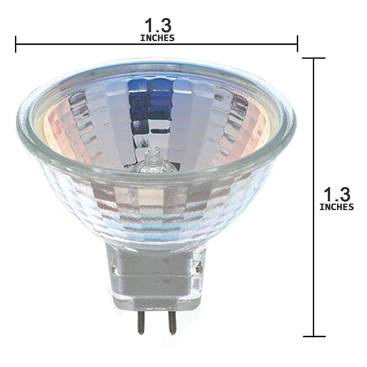 CBconcept - 10 Bulbs - 12 Volt, 20 Watts, MR11, UV Glass Face, G4 Bi-Pin Base FTD Flood Halogen Light Bulb, for Chandelier, Track Light,Fiber Optic Light, RV, Landscape Lighting - Designed in CA