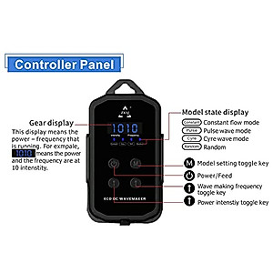 Slim6000 Mini Aquarium Wave Maker 1600 GPH Water Circulation Pump 5-30 Gallon Circulation Pump with Magnetic DC Powerhead and LED Display Controller for Saltwater Tank