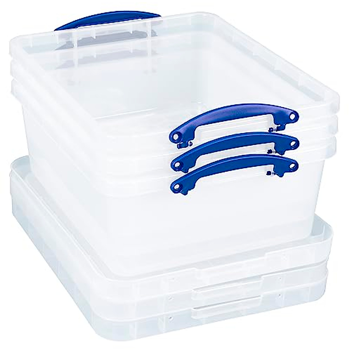 Really Useful Box Plastic Storage 23.5 Litre Clear (Pack of 3)