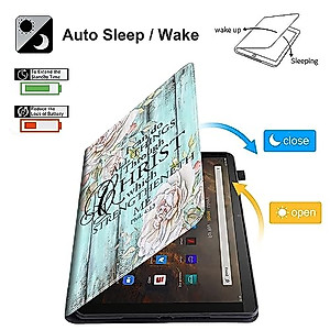 Case Compatible with Amazon All-New Kindle Fire 7 Tablet (2022 Release-12th Generation) Latest Model 7，Slim Fit Foldable Standing Cover Case with Auto Sleep/Wake，Philippians 4-13 Flower Board