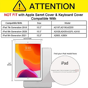 HBorna Clear Case for iPad 10.2" 9th Generation 2021 / iPad 8th Generation 2020/ 7th Generation iPad 10.2" 2019, Slim Soft Lightweight TPU Back Cover for iPad 9/8/7 10.2 inch