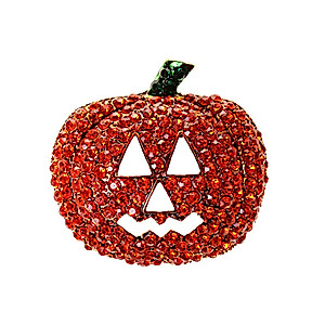 STYLE LOVELY CRYSTAL HALLOWEEN CHRISTMAS PUMPKIN BROOCH PIN JEWELRY GIFT FASHION BROACH Clever design