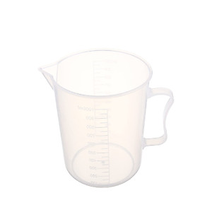 Othmro 1L/33.82oz Plastic Measuring Graduated Mixing Pitcher Pouring Cup Mix Paint Lab Kitchen Liquids 5pcs Measuring Pitcher Measuring Cup Graduated with Handle Spout Multipurpose Plastic Beaker