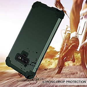 BENTOBEN Galaxy Note 9 Case, Phone Case Samsung Note 9, Heavy Duty 3 in 1 Rugged Hybrid Hard PC Soft Silicone Bumper Shockproof Drop Protective Girls Women Boy Cute Cover for Galaxy Note 9, Dark Green