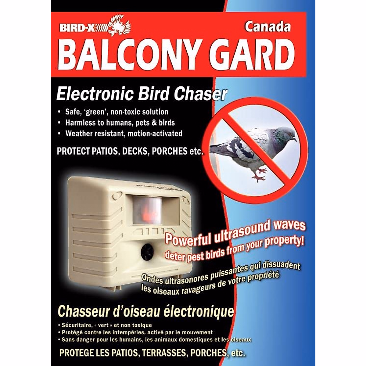 Bird-X Balcony Gard Ultrasonic Bird Repeller
