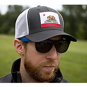 International Tie California State Bear Flag Premium-Quality Hat… White