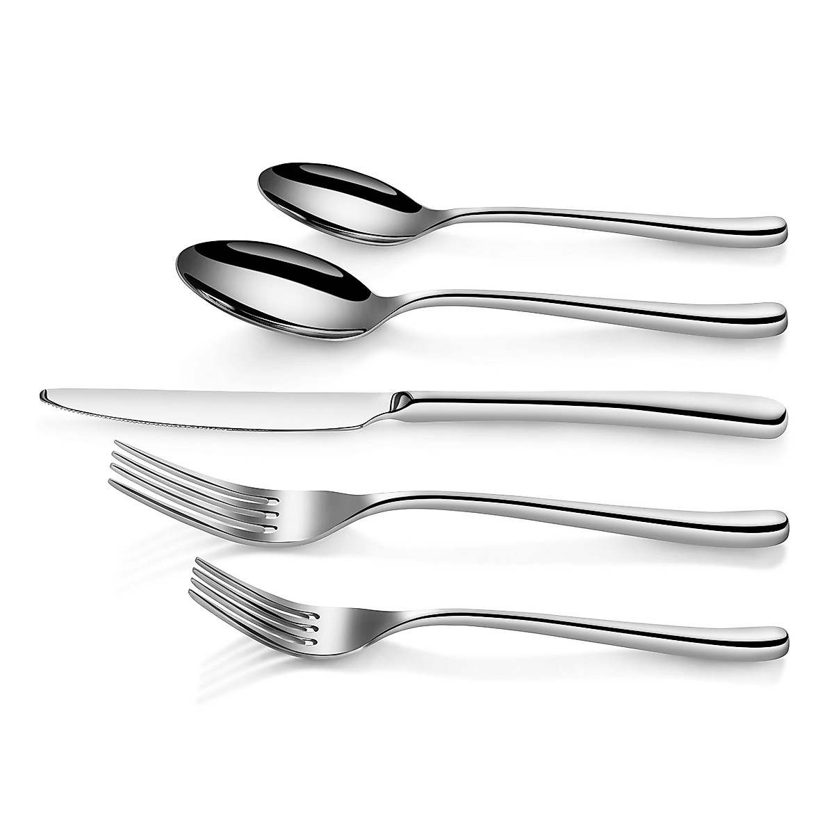 Artaste 56525 Rain II Forged 18/10 Stainless Steel Flatware 20 Piece Set, Service for 4, Silver