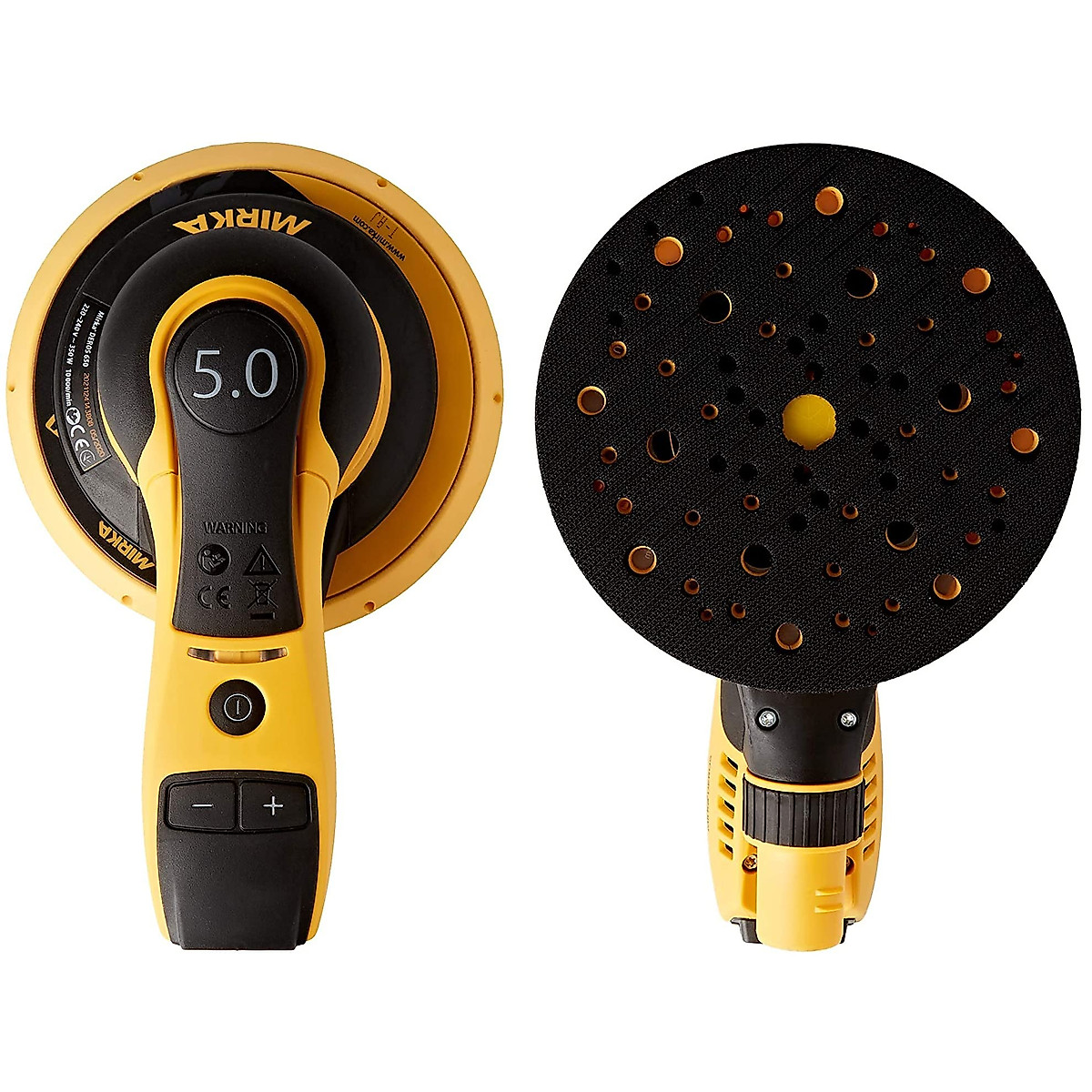 Mirka MID65020CAUS Direct Electric Random Orbital Sander, 6-Inch, Yellow, Black