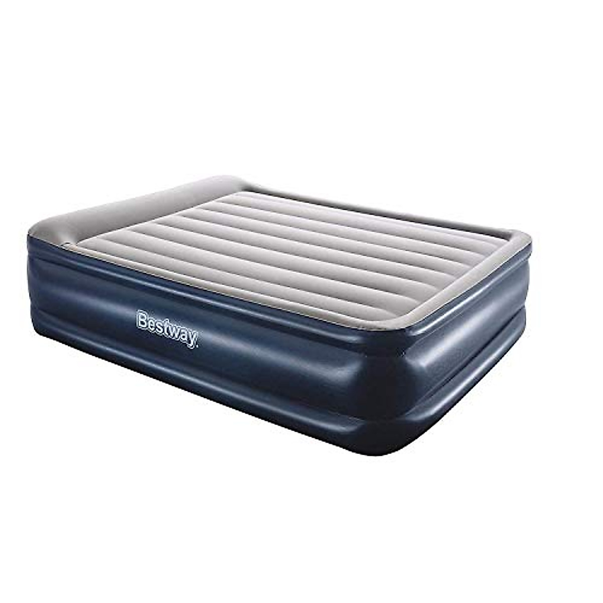 Bestway Tritech Inflatable Air Mattress 22 Inch Queen-Sized 2 Person Bed with Built-in Air Pump, Storage Bag, and Repair Patch