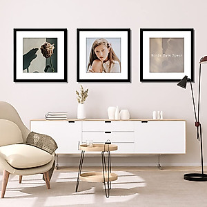 KZZLOL 20x20 Frame Black, Display Pictures 16x16 with Mat or 20x20 without Mat, Home Decor Wall Gallery Poster Picture Photo Frames-1PCS