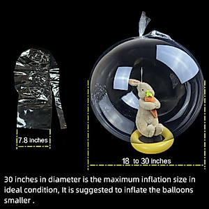 Large Clear Balloons for Stuffing, 10pack Big Pre Stretched Extra Wide Mouth BoBo Balloons, Giant Wrap Gifts Transparent Balloons for Mother's Day/Baby Shower/Kids Birthday Decoration