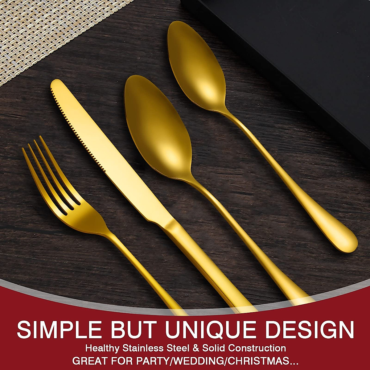 SUTETLW 20 PCS Kitchen Cutlery Set - Stainless Steel Flatware for 4 Dishwasher Safe Kitchen Tableware Ware Include 4pcs Spoon,4pcs Fork,4pcs Knife,4pcs Dessert Fork,4pcs Teaspoon (Rainbow)