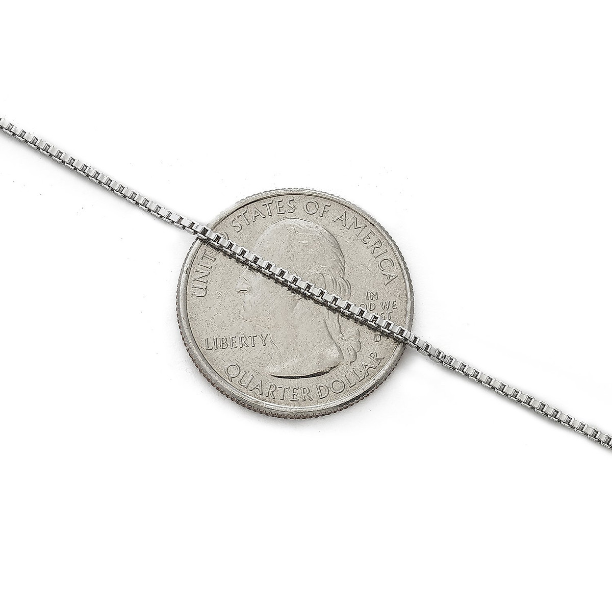 925 Sterling Silver 1.5 MM Box Chain Italian Necklace Lightweight Strong - Rhodium Plated - Lobster Claw 24 Inch