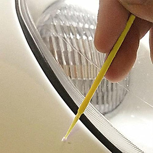 1mm Micro Tips Car Up Paint Micro Brush Small Applicator Cleaning Tools Color Auto Accessory Yellow 100pcs